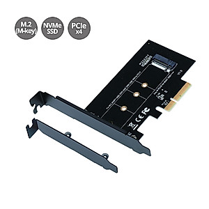 SIIG M.2 NGFF SSD (M Key) to PCIe 3.0 x4 Card Adapter For 2230, 2242,2260, 2280 M.2 PCIe Host Controller Expansion Card SSDs NVMe or AHCI (SC-M20014-S1)