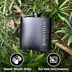 Klin Living Personalized Flask for Men, Custom Flask, Personalized Flask, Groomsmen Flask, Flasks for Liquor for Men, Engraved Flask for Men, Whiskey Flask, 6 oz Flasks with Mini Funnel (3)