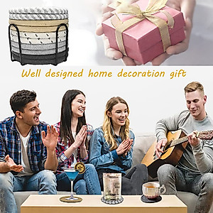 KNWOBL 10 Pcs Drink Coasters with Holder,Absorbent Drink Coasters,Handmade Braided Drink Coasters,Super Absorbent Heat-Resistant Coasters,5 Colors