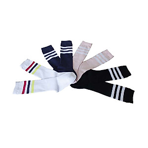 FZBNSRKO 1 Pair Toddlers Children Kids Girls Boys Cotton Bootie Knee High Long Soccer Socks Team Socks for Kids 2-3 Years Old(Black)