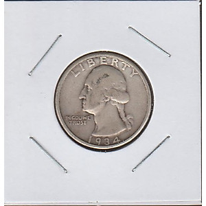 1934 Washington (1932 to Date) (90% Silver) Quarter Very Good +