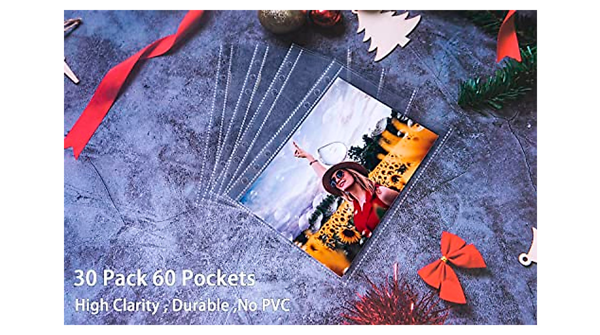 60 Pockets 5x7 Photocard Sleeves for A5 6 Ring Binder