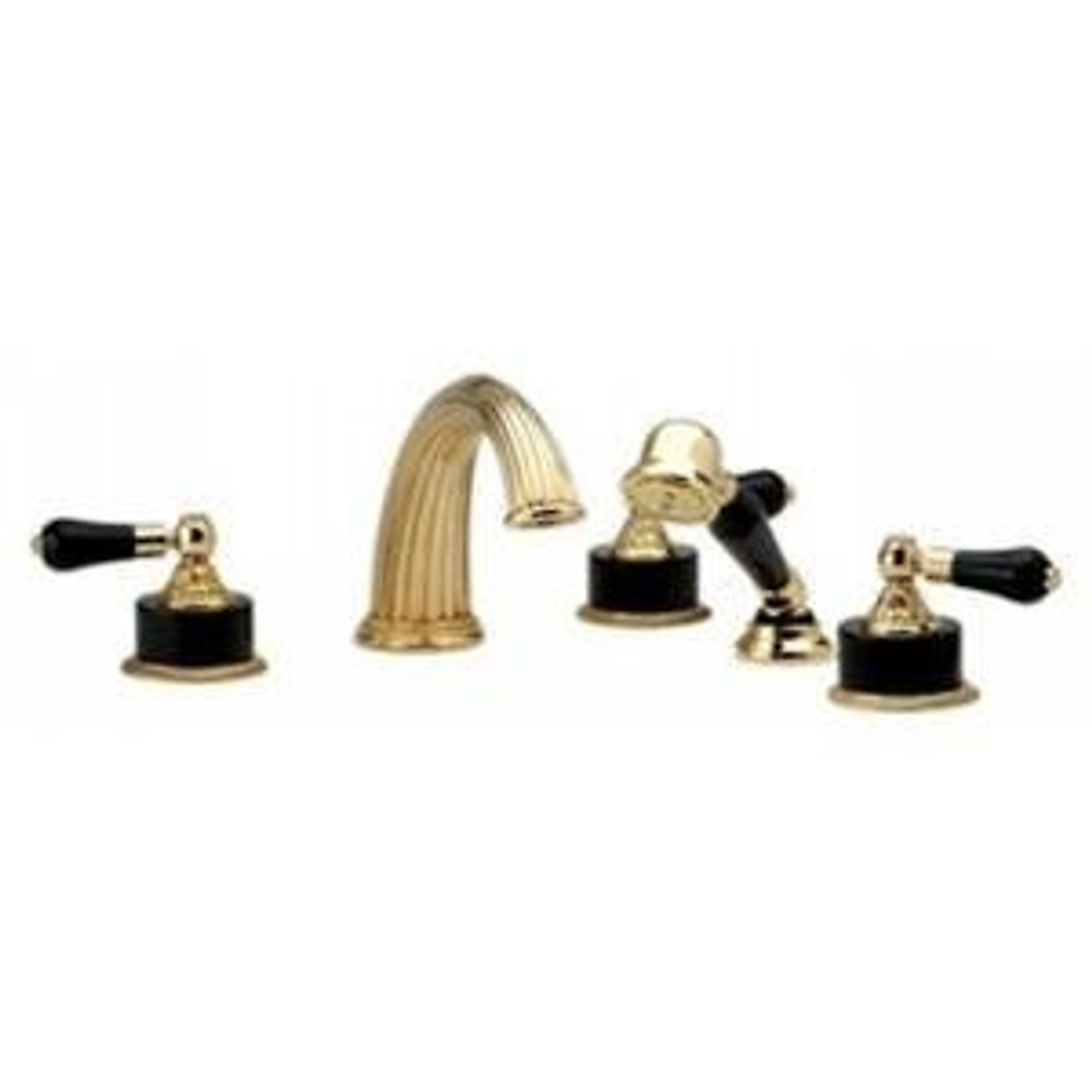 Phylrich K2244P1_003 - Versailles Deck Mounted Tub Set W/Hand Shower, Black Onyx Handle