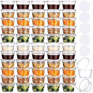 Loyim 60 Pieces BPA-Free Baby Food Freezer Storage Containers Leak-Proof Baby Plastic Deli Containers and 2 Sheet White Sticker Label for Toddlers Baby Food or Snacks Storage