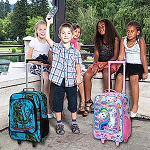 gxtvo Kids Luggage with Wheels for Boys, Dinosaur Rolling carry on Suitcase for Toddler Children