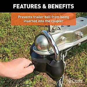 CURT 23179 Ballistic-Grade Nylon Universal Trailer Tongue Lock