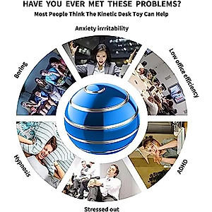 Kryfa Kinetic Desk Toys, Adults Fidget Toys, Fidget Toys for Kids Ages 8-12, Sensory Toys for Kids with Autism, Stocking Stuffers for Kids Party Favors Toys (1.54", Blue)