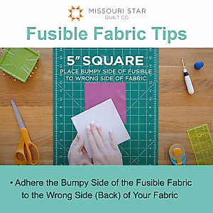 Missouri Star Fusible Fabric Adhesive Roll, 12” x 15yds - Double Sided Lightweight Interfacing - Permanent Iron On Fabric Bonder for Appliques, Quilting, and Sewing
