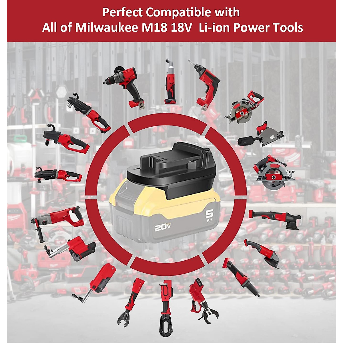 ZLWAWAOL DW18ML DL18ML Battery Adapter Converter for Dewalt to Milwaukee Battery,for Dewalt 20V Lithium Battery Convert to Milwaukee M18 Lithium Battery