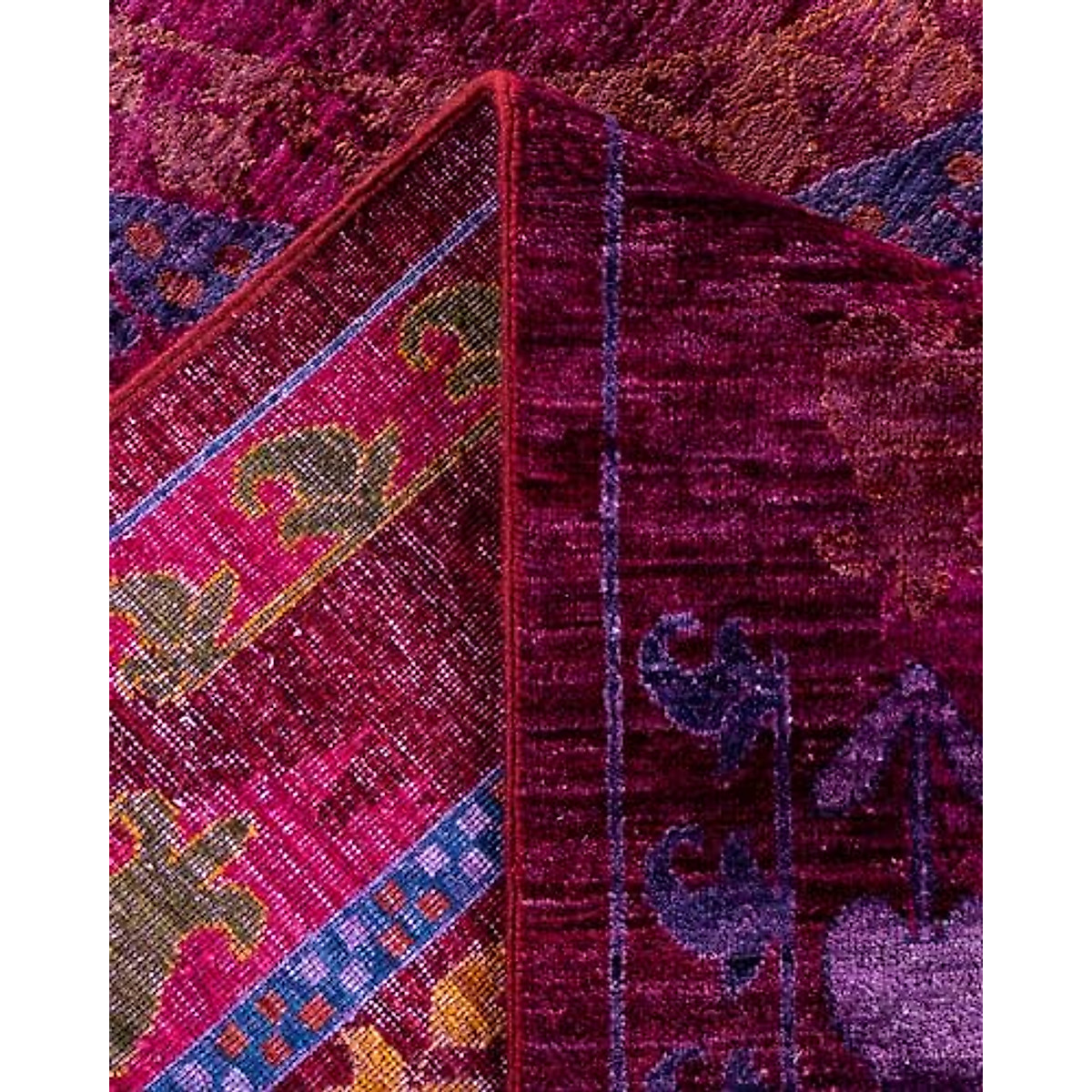 Solo Rugs Fine Vibrance, One-of-a-Kind Hand-Knotted Area Rug - Red, 9' 1" x 12' 0"