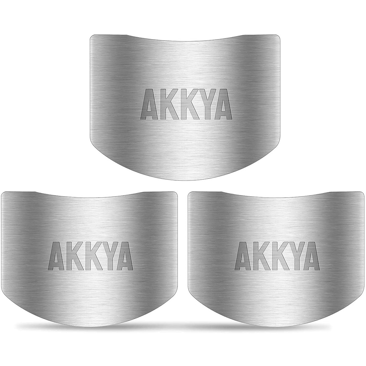 Akkya Finger Guards for Cutting Stainless Steel Finger Protector Kitchen Tool Chef Knife Cutting Finger Guard Knife for Food Chopping Cutting Avoid Hurting 3 Pack