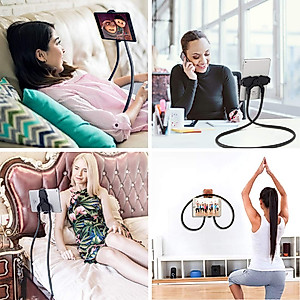 B-Land Tablet Holder for Gooseneck Stand, Universal Mobile Phone Mount Tablet Clamp (Gooseneck Stand Not Included)