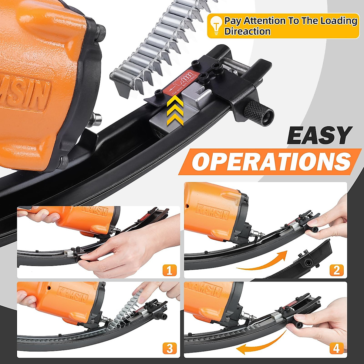 Kamsin M66S Pneumatic Lighter Clinching Clipper Air Power Clinching Gun Hartco Clipper Industrial Clip Tool Vertex Fastening Clipper Gun for Spring Mattress, Car Seat