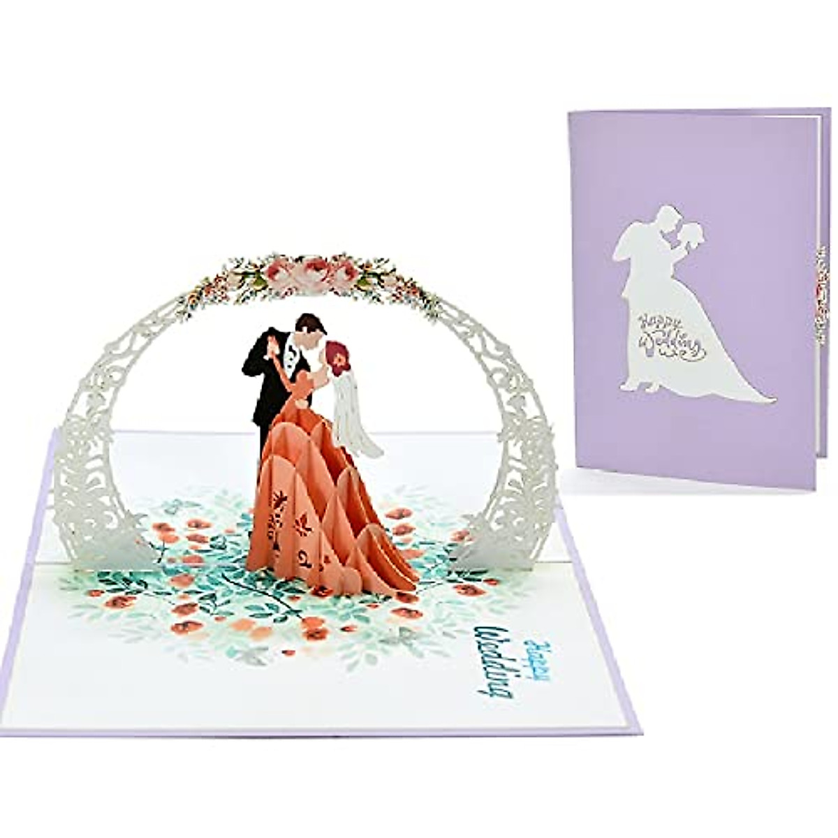 ETA 3D Wedding Pop Up Cards with Bride and Groom Dancing, 3D Greeting Card for Wedding Party, Engagement Card, Pop Up Anniversary Card, 3d Valentines Day Cards, Birthday Card For Wife, W01