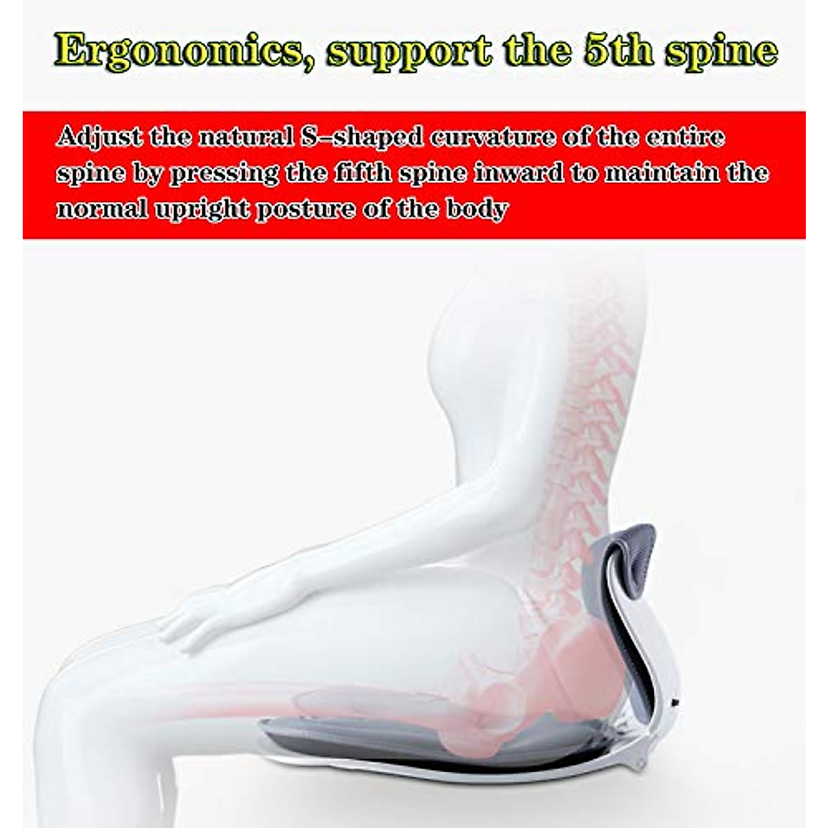 Orthopedic Seat Cushion and Lumbar Support Pillow for Office Chair Memory Foam Car Seat Cushion with Washable Cover Ergonomic Desk Chair Cushion,Gray