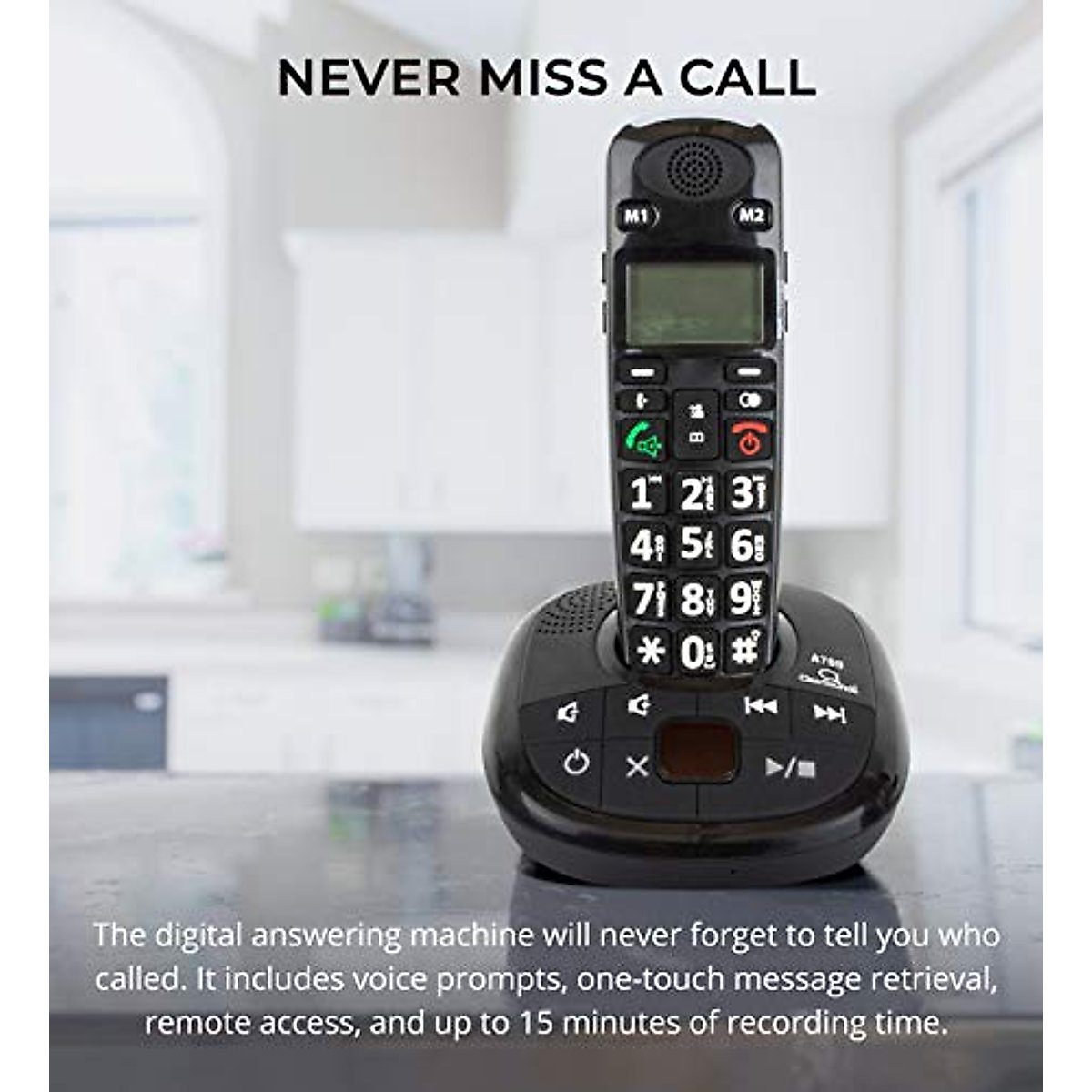 ClearSounds A700 Amplified Cordless Phone with Answering Machine - Supports DECT 6.0 Frequency, Multi-Line Operation, AC Power and Battery Operated