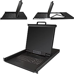 StarTech.com 8 Port Rackmount KVM Console w/ 6ft Cables - Integrated KVM Switch w/ 19" LCD Monitor - Fully Featured 1U LCD KVM Drawer- OSD KVM - Durable 50,000 MTBF - USB + VGA Support (RKCONS1908K)