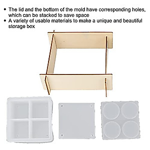 Multilayer Storage Box Mold Set Silicone Trinket Organizer Holder Mold Stackable Flexibility and Durable Use Molds to Make Unique Jewelry Box, Lipsticks Holder Organizer
