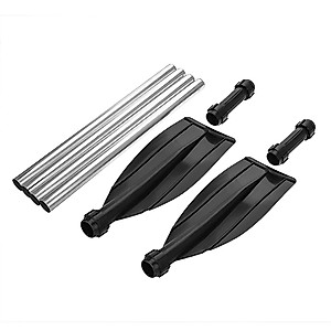 Yosoo 2Pcs Kayak Paddles, Detachable Boat Marine Oars Lightweight Ribbed Blade Boat Paddleboard Aluminum Alloy for Kayaking Boating