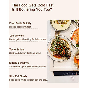 Electric Warming Tray, Warming Mat for Food with 8 Temperature Settings and Timing, Raised Feet Protects Table, Portable Food Warmer for Buffets Party, Gathering, Daily Use