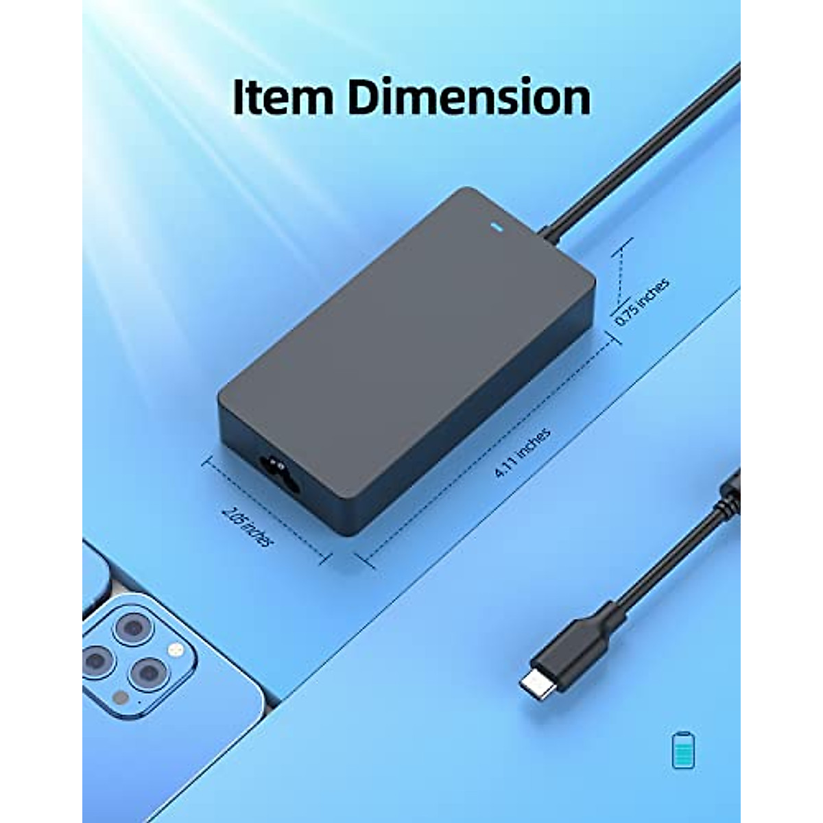 USB C Laptop Charger Fit for Dell Inspiron 14 16 Plus 7420 7620 Vostro 7620 P157G003 P117F003 P117F004 AC Adapter Power Supply Cord