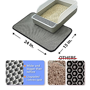 PETKARAY Cat Litter Mat, Litter Box Mat with Hidden Handle, Upgraded Anti-Slip Back Layer, Large Scatter Control and Urine-Proof Litter Trapping Mat for Kitty