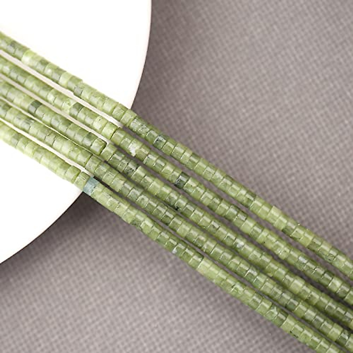 150PCs Natural African Transvaal Jade Spacer Beads, Loose Semi Precious Flat Round Gemstone Heishi Disc Stone Beads for Beading Jewelry Making 4mm*2mm 38cm