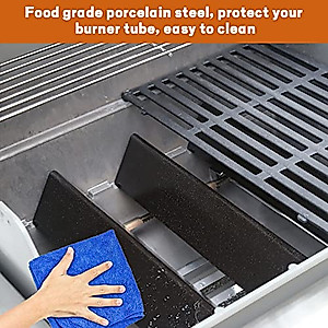 15.3 Inch Flavorizer Bars for Weber Grill Replacement Parts, Porcelain Steel Flavorizer Bars Grill Parts for Weber Spirit II 200 Series Spirit E210 S210 E220 S220 Gas Grills with Front Control Knobs