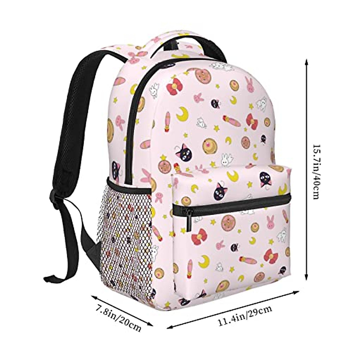 Zixxuil Pink Cute Backpack Cartoon Lightweight Leisure Large Capacity Multifunctional Backpack Casual