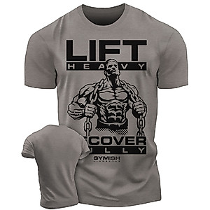 Lift Heavy Recover Fully T-Shirts for Workout, Funny Gym Shirt for Men (XXL, Lift Heavy Recover Fully WarmGrey)
