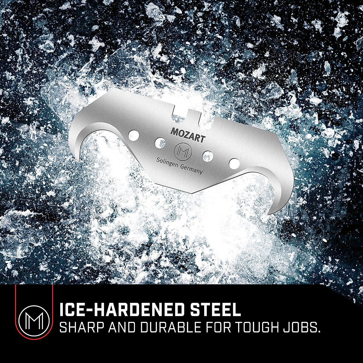 Mozart Universal Super Hook Utility Blade High-Carbon Ice Hardened Steel in dispenser, Ideal for Roofing, Flooring, Carpet, Drywall, Foam and other similar applications, Made in Germany (10 Pack)