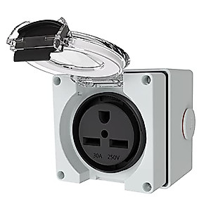 STARELO 30Amp Power Outlet Box,NEMA 6-30R Receptacle 250Volt,Outdoor dustproof and Weatherproof for RVs, Electric Vehicles, generators, Welding Machines, etc.ETL Listed.(NEMA 6-30R Box)