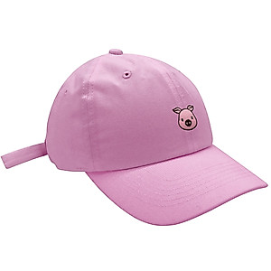 JPAK Pig Baseball Cap Embroidered Cotton Dad Hat - Pork Bacon Pink