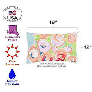 Toland Home Garden Blooms 12 x 19 Inch Indoor, Pillow, Case (2-Pack)