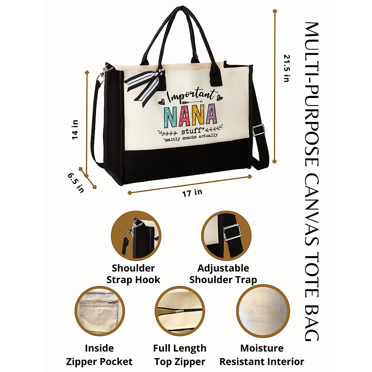 Gifts for Grandma - Gifts for Grandma Birthday Unique, Nana Birthday Gifts - Christmas Gifts for Grandma, Nana Christmas Gifts - Grandmother Gifts, Nana Gifts, Grandma Gift Ideas - Canvas Tote Bag