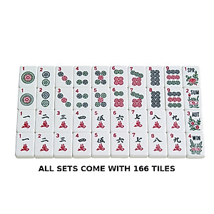 White Swan Mah Jongg - American Mahjong Game Set (166 Premium White Tiles, Pusher Arms, Aluminum Case, Blue)