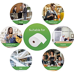 MUNBYN Receipt Printer P068, 3 1/8" 80mm Direct Thermal Printer and Thermal Paper 3 1/8 x 230ft, 10 Rolls Receipt Paper