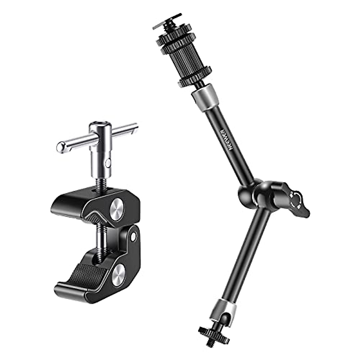 NEEWER Upgraded Super Clamp and 11" Adjustable Friction Power Articulating Magic Arm Compatible with SmallRig Camera Cage/Rig, Further Expansion for Monitor/LED Light/Webcam, Max Load 4.4lb/2kg, ST20