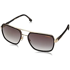 Carrera Men's 256/S Rectangular Sunglasses, Gold/Green Gold Mirrored, 58mm, 18mm