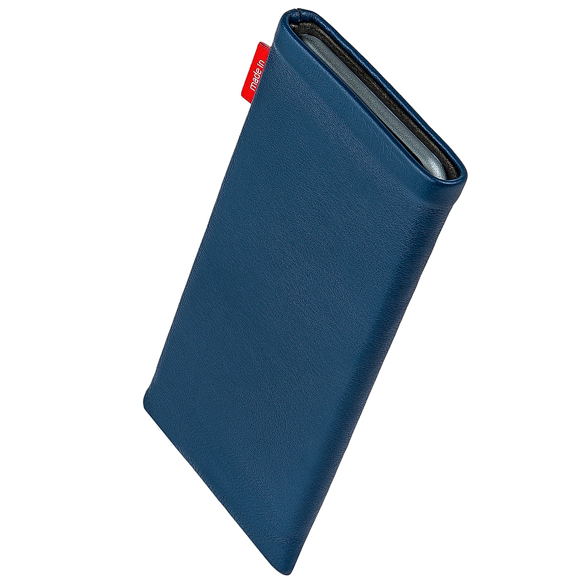 fitBAG Beat Blue Custom Tailored Sleeve for Motorola ThinkPhone | Made in Germany | Fine Nappa Leather Pouch case Cover with Microfibre Lining for Display Cleaning