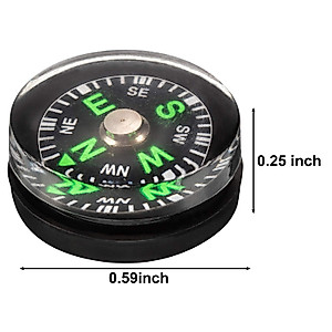 200 Pieces Button Compass Mini Black Survival Compass Oil Filled Compass for Camping Hiking Boating Touring