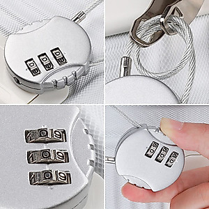 3 Pack Small Combination Lock, 3 Digit Luggage Locks Locker Lock, Resettable Digit Padlock for Gym, Luggage, Outdoor Fence, Case(Black, Silver, Blue)