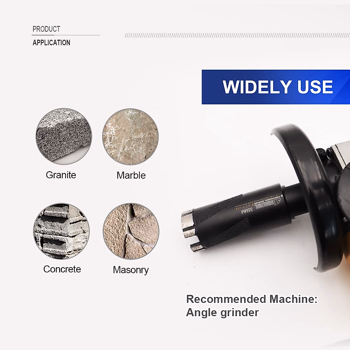 SHDIATOOL Diamond Drill Core Bits Set Diameter 20 25 35 45 65mm with 5/8-Inch-11 Thread for Hard Granite Marble (5 of Pack)