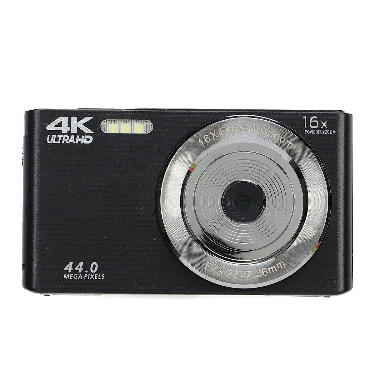 Digital Camera 4K 44MP HD Mini Camera,2.8 Inch 16X Digital Zoom Shock Proof Compact Camera,Pocket Vlogging Camera for Photography (Black)