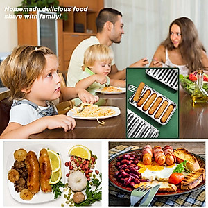 TIYOORTA Stainless steel Sausage Mold 6 Cavity for Homemade Hot Dogs, Non-Stick DIY Hot Dog Mold for Oven steamer (Style A)