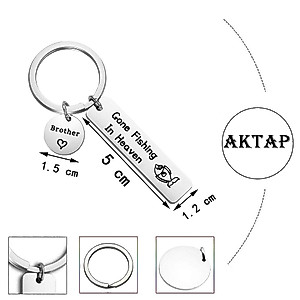 AKTAP Memorial Keychain In Memory Of Dad Gone Fishing In Heaven Sympathy Gift For Loss of Loved One