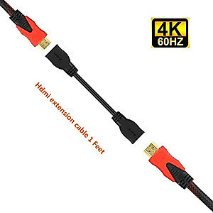 4K HDMI Extension Cable 1 FT Female to Female, Anbear Gold Plated High Speed HDMI2.0 Extender Double Female HDMI Connector Support 4K@60 HZ,3D