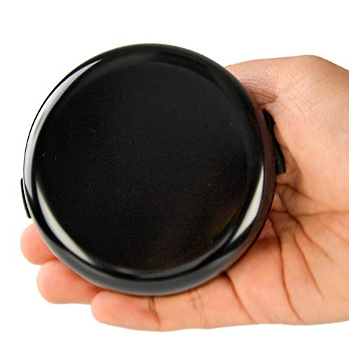 HOME-X Coin Dispenser, Hard Case Organizer and Storage for Coins, Small Money Sorter and Coin Holder for Collectors, 3 ¼" D x 1 ¼" H, Black