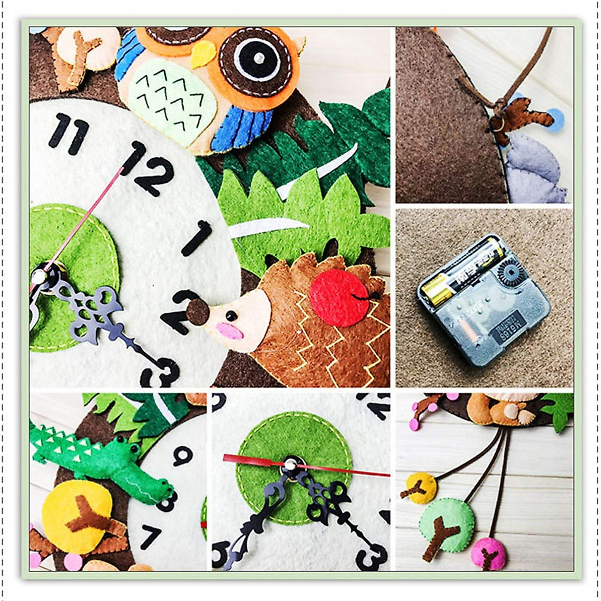 Sewing Kit DIY Felt Clock Animal Crafts Forest Wall Clock for Girls and Boys Educational Art Craft Kits