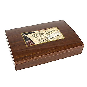 The Franklin Mint Founding Fathers Coin Collection - 7-Piece 24-Karat Gold-Plated Collectible Coins with Wood and Metal Storage Box - United States of America Leaders - Complete Set